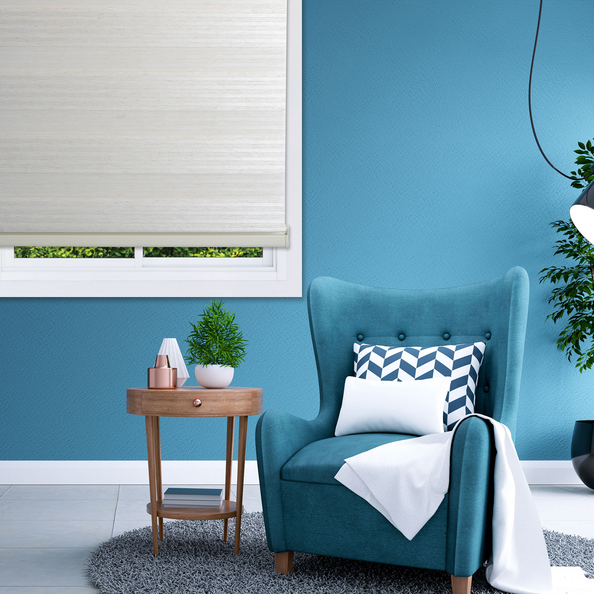 Linadora Plise Keten 200x200 cm Zebra Stor Krem - Bauhaus